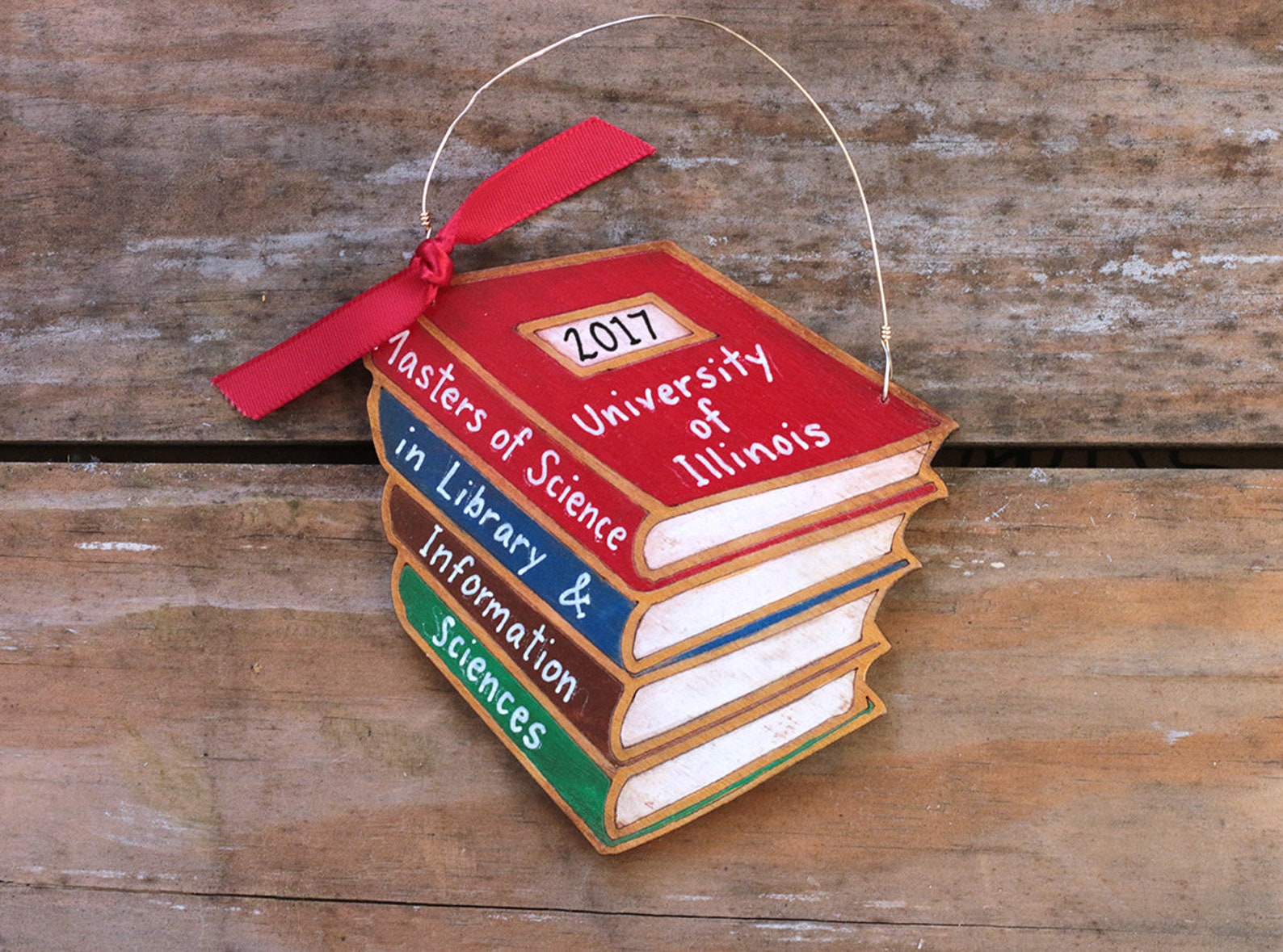 Personalized Stack of Books Ornament Custom Ornament for - Etsy