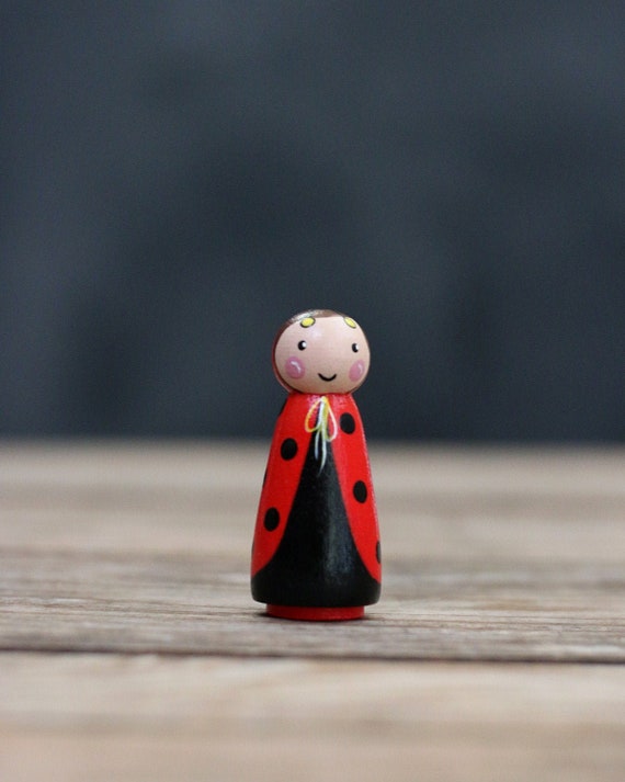 Ladybug Peg Doll Custom Peg Doll Ladybug Cake Topper - Etsy UK
