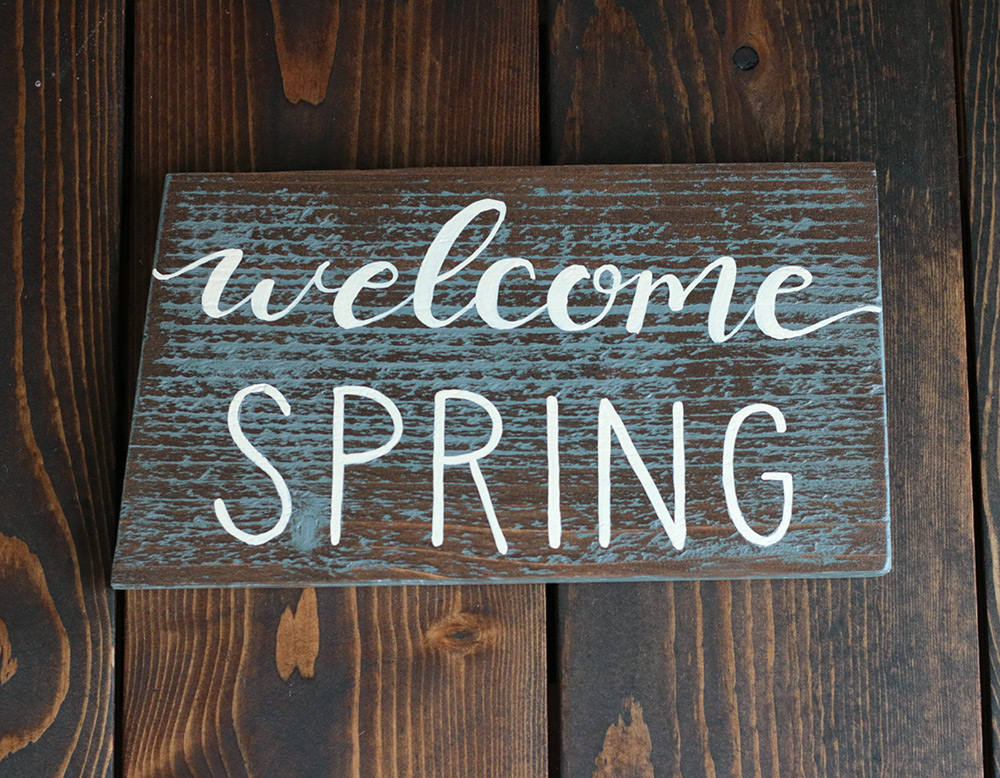 Custom Wood Sign Welcome Spring Sign Rustic Spring Wall | Etsy