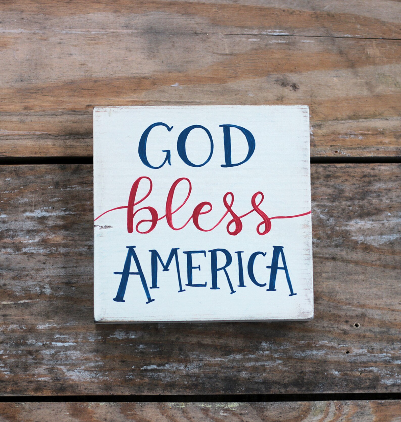 God Bless America Sign Patriotic Decor Custom Hand Painted | Etsy