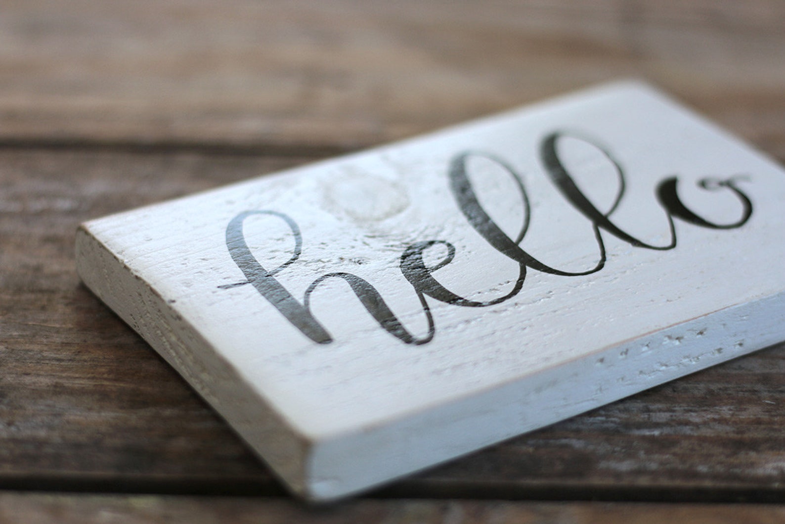 Hello Sign Farmhouse Wall Decor Custom Hand Painted Small - Etsy