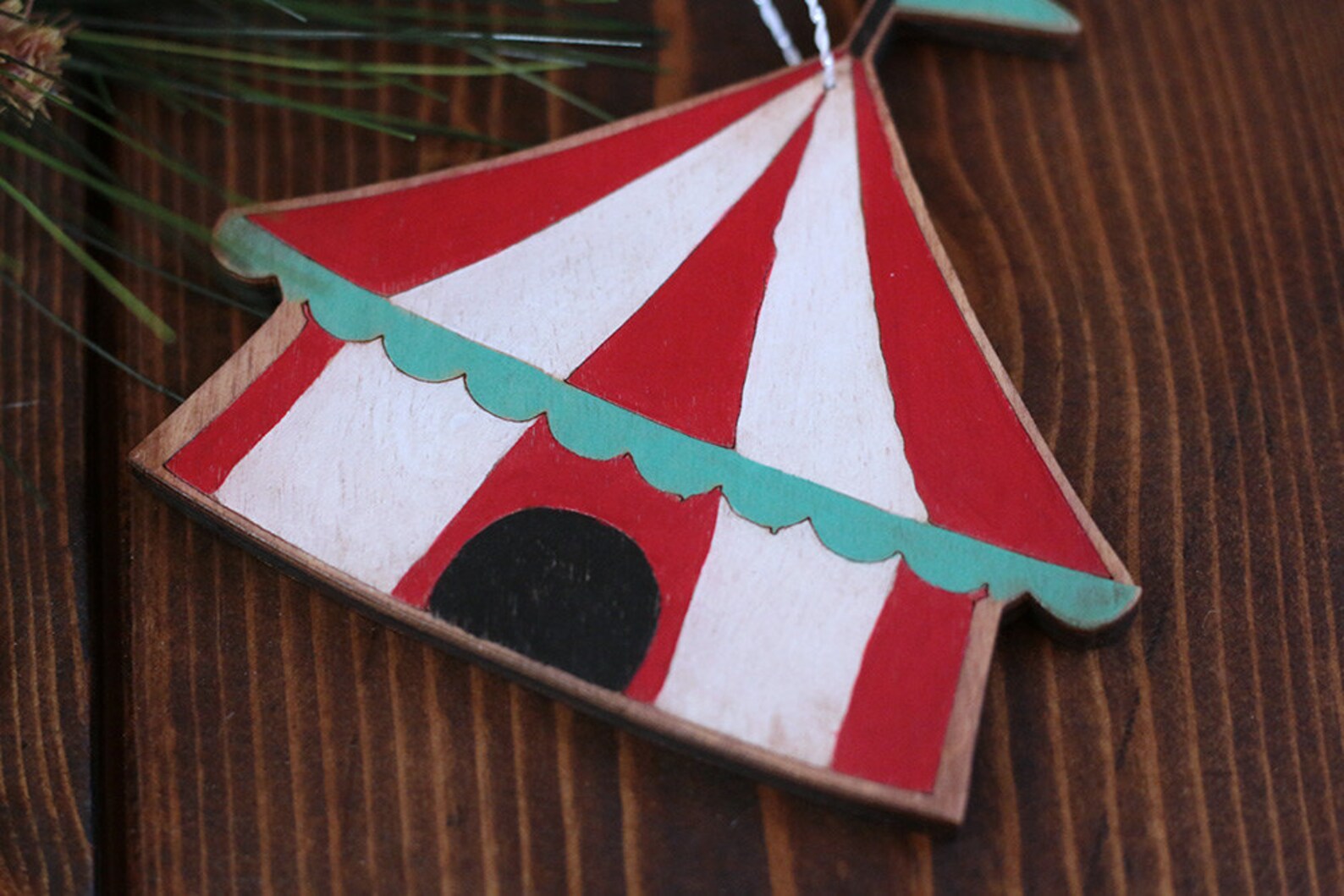 Personalized Circus Tent Ornament, Hand Painted Christmas Ornament ...
