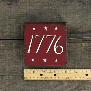 1776 Sign, Primitive Patriotic Decor, Hand Painted Wood Sign, Tiered ...