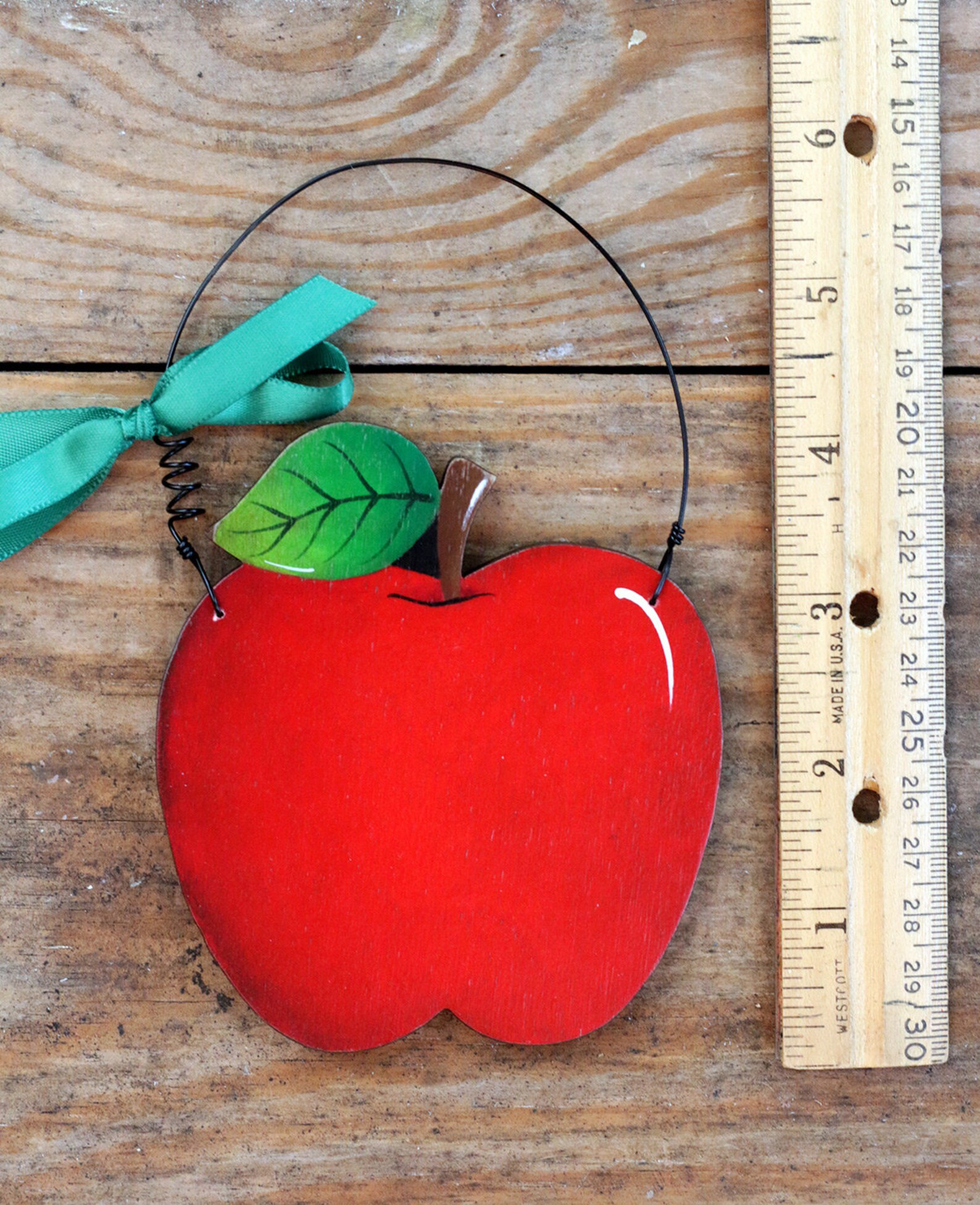 Apple Ornament Custom Painted Ornament Personalized Teacher - Etsy