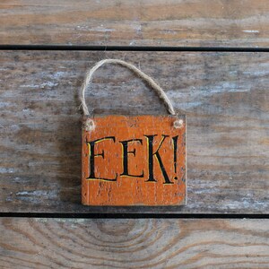 Halloween Sign Ornament, Eek Mini Sign, Rustic Halloween Decor ...