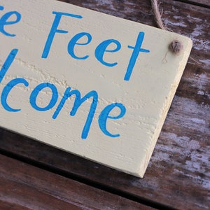 Coastal Wall Decor, Bare Feet Welcome Sign, Beach House Gift, Custom ...