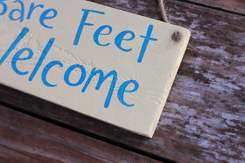 Coastal Wall Decor Bare Feet Welcome Sign Summer Decor - Etsy