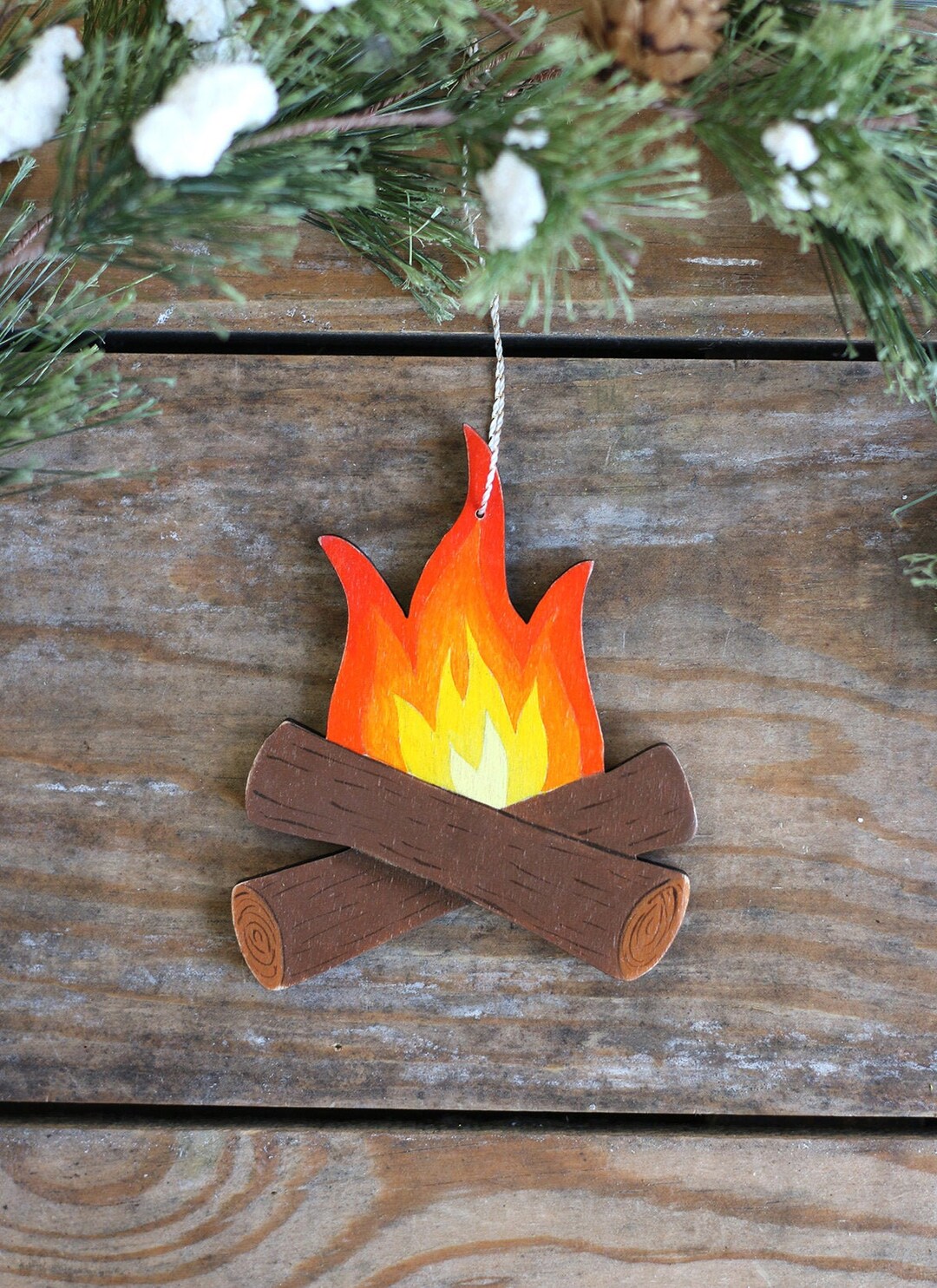 Campfire Ornament, Personalized Hand Painted Christmas Ornament ...