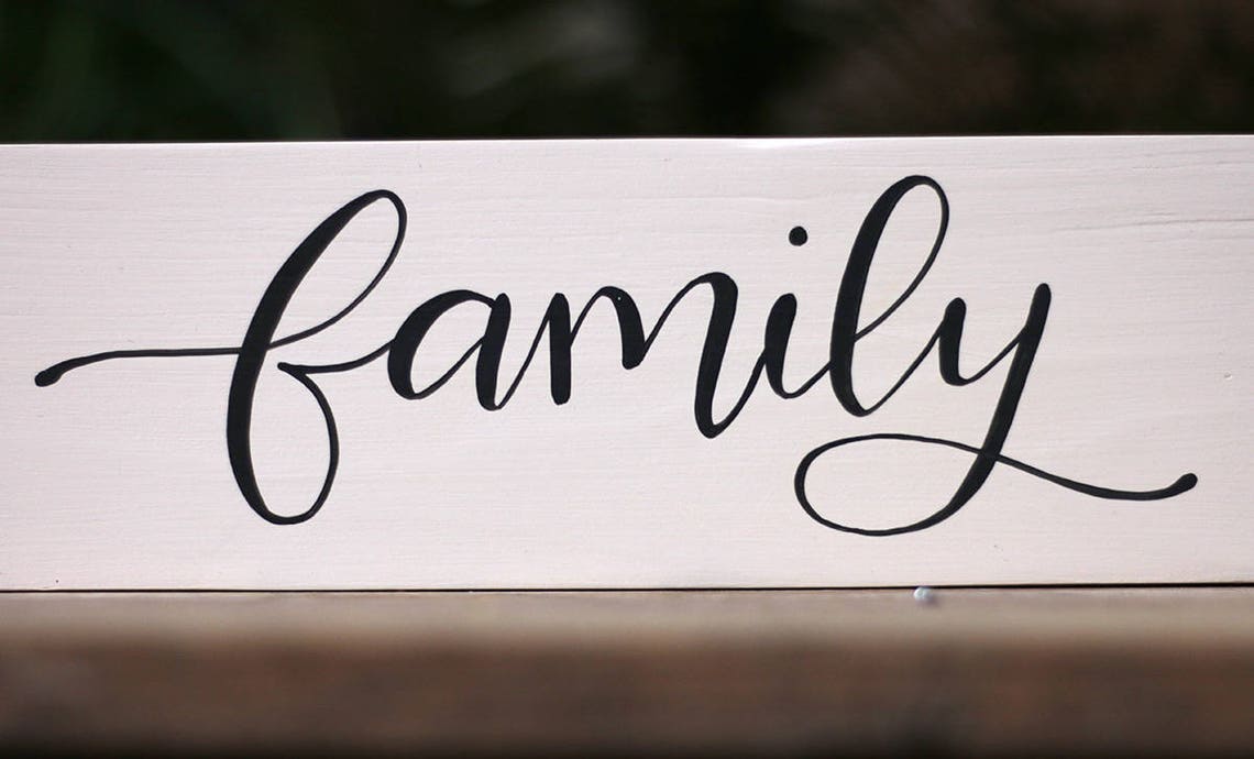 Signo de familia Letrero de madera pintado a mano Decoración | Etsy