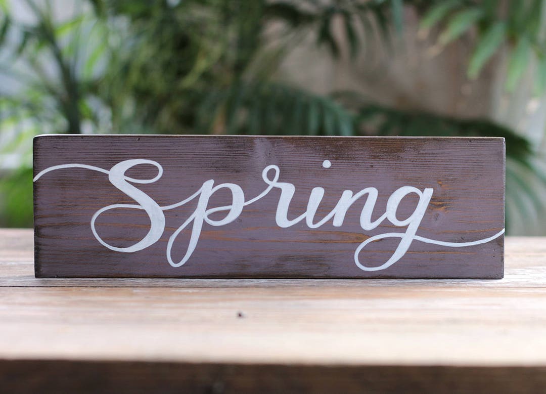 Spring Wood Sign, Primitive Spring Wall Decor, Custom Hand Painted Wood ...
