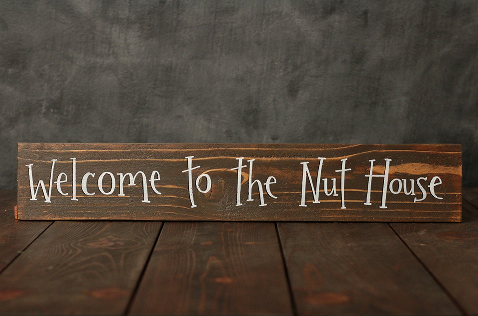 Welcome to the Nut House Sign Country Primitive Wall Decor | Etsy