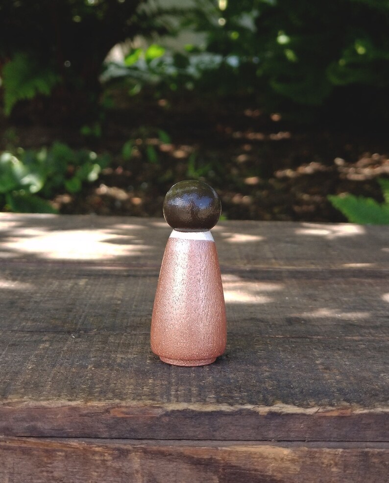 Rose Gold Girl Peg Doll | Custom Peg Doll Girl | Rose Gold Shelf Sitter ...