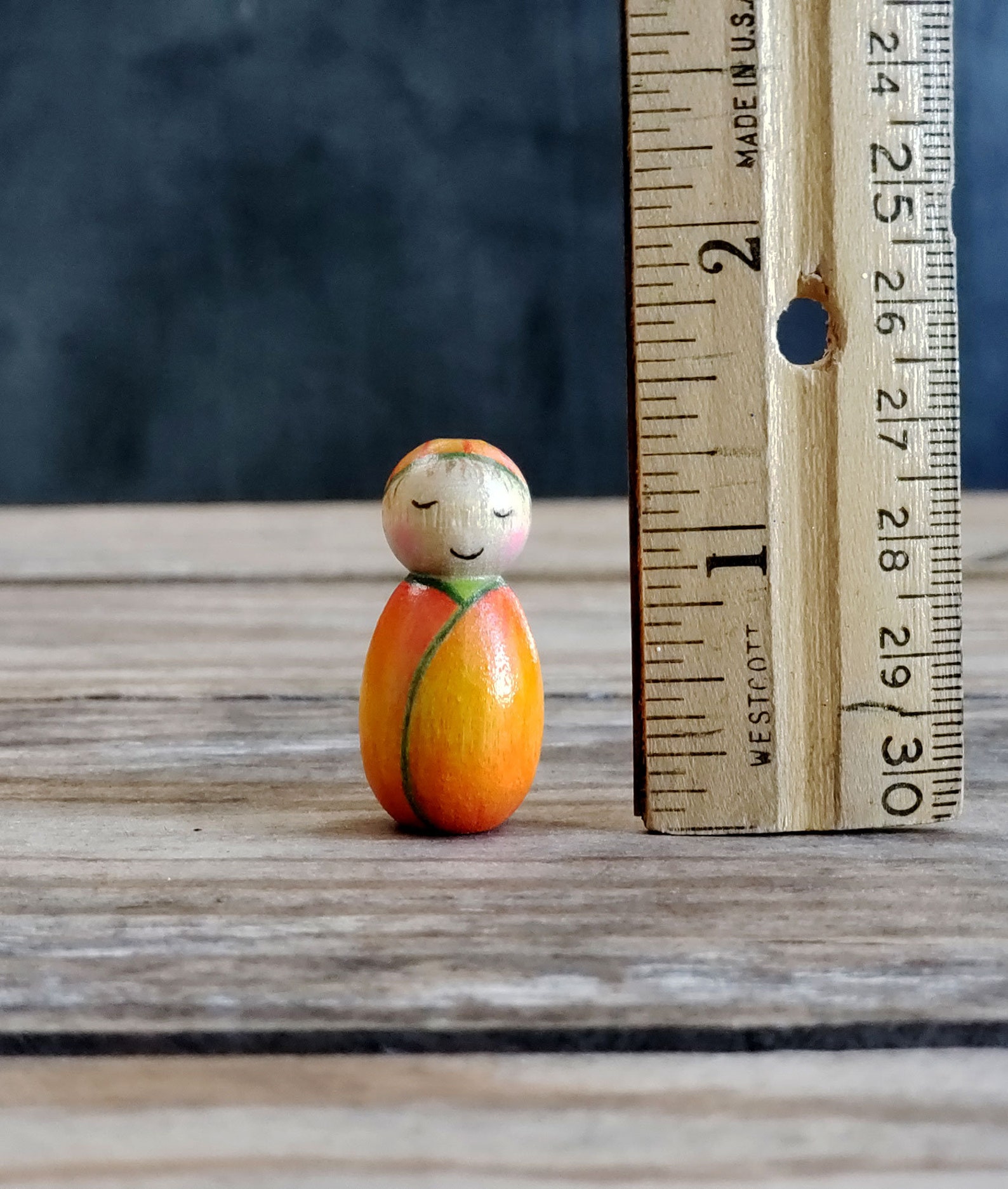 Pumpkin Baby Peg Doll, Halloween Peg Doll, Fall Shelf Sitter or ...