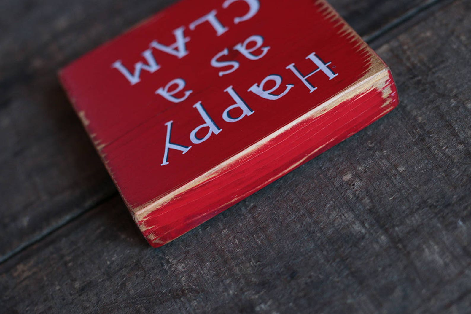 Happy as a Clam Sign Nautical Decor Beach Shelf Sitter Boat - Etsy