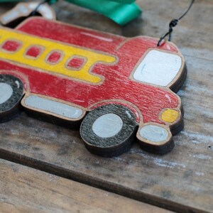 Personalized Fire Truck Ornament, Fire Fighter Ornament, Hand Painted ...