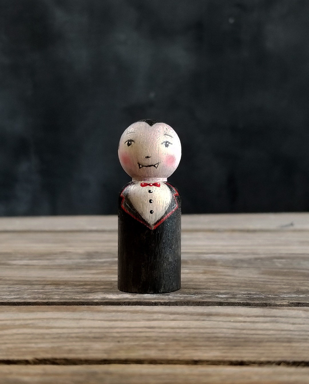 Halloween Peg Doll, Vampire Figurine, Dracula Figurine, Halloween Folk ...
