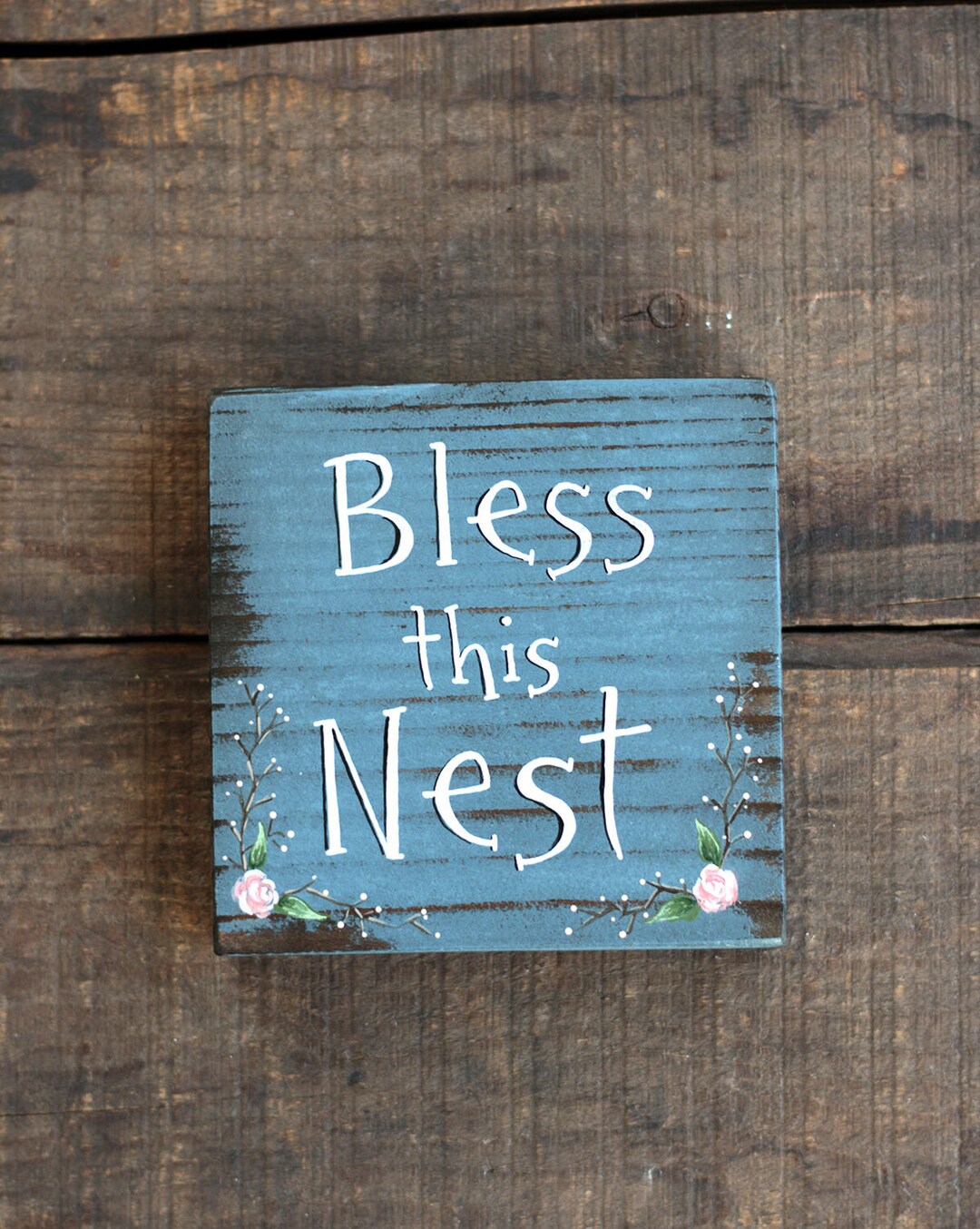 Bless This Nest Sign, Custom Hand Painted Sign, Cottage or Primitive ...