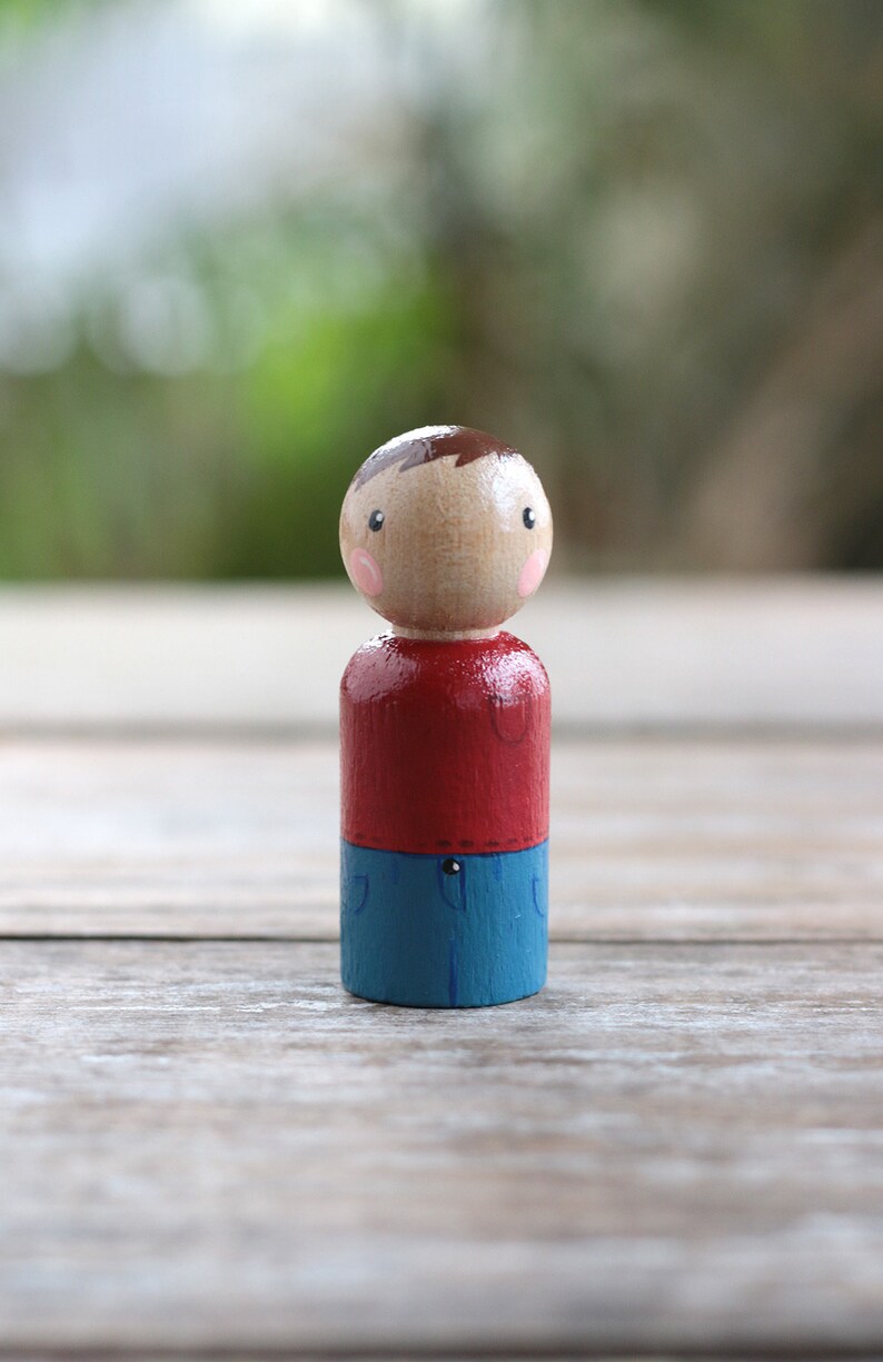 Custom Boy Peg Doll Simple Toy for Open Play Custom Peg Doll - Etsy
