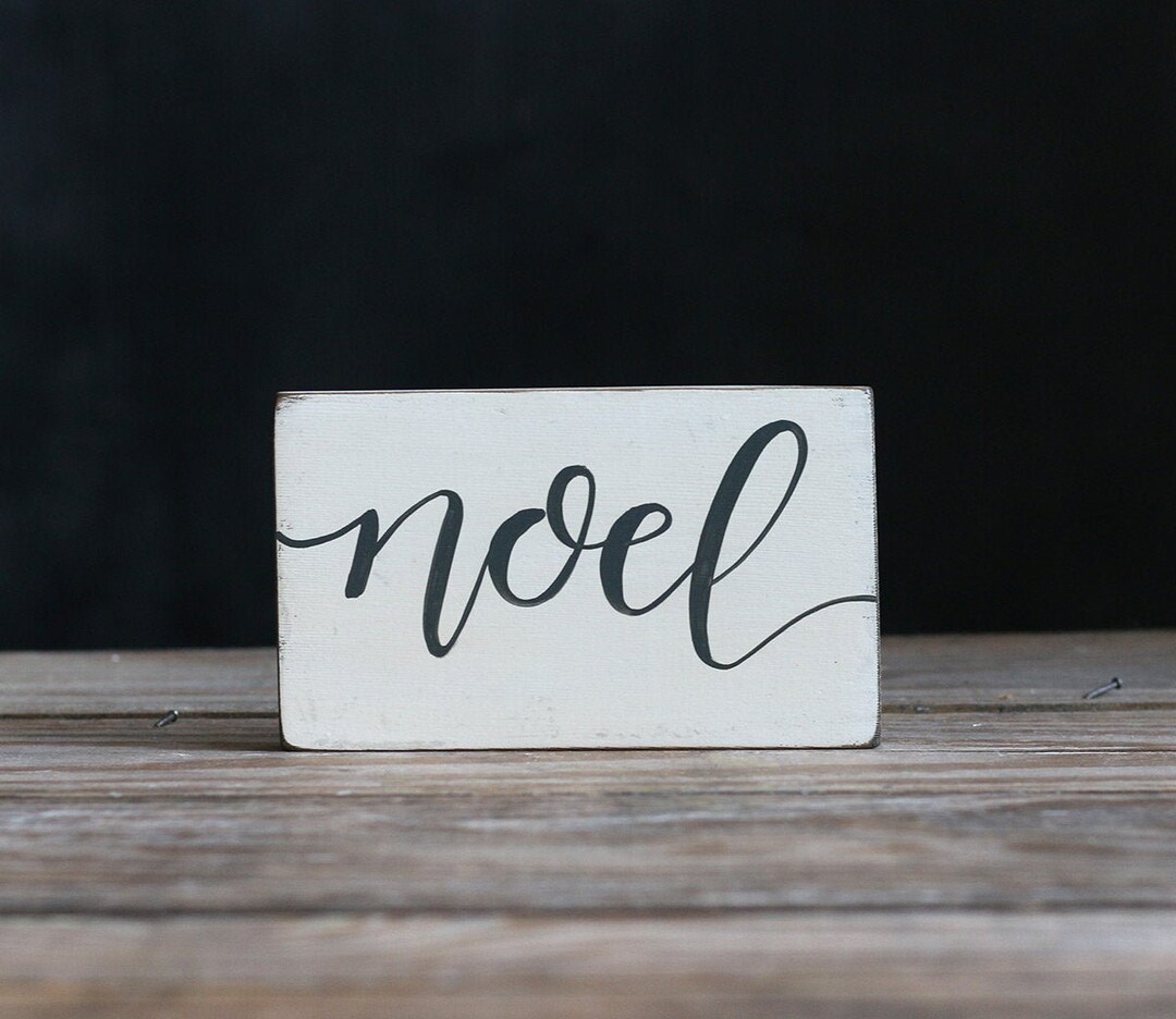 Noel Wood Sign, Farmhouse Christmas Decor, Hand Painted & Lettered Sign ...