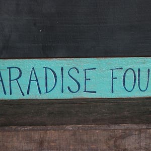 Paradise Found Wood Sign, Rustic Beach Wall Decor, Custom Hand Painted ...