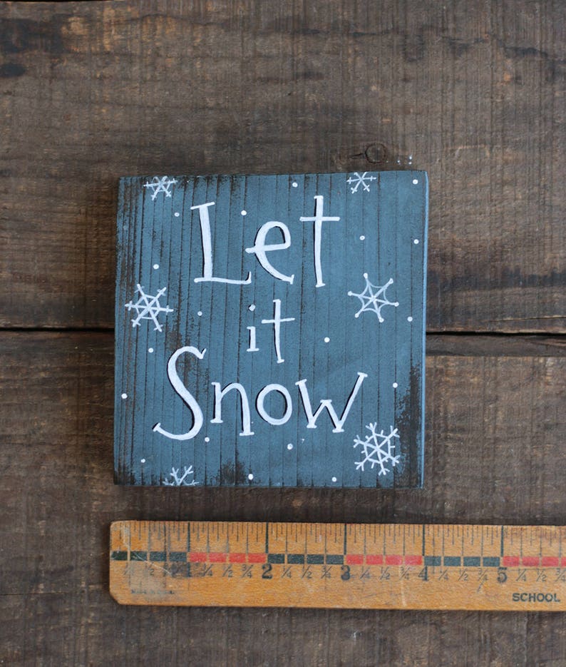 Primitive Winter Decor Let it Snow Sign Christmas Tiered | Etsy