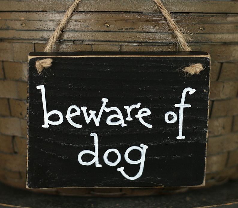 Beware of Dog Sign Custom Wood Sign Primitive Wood Sign - Etsy