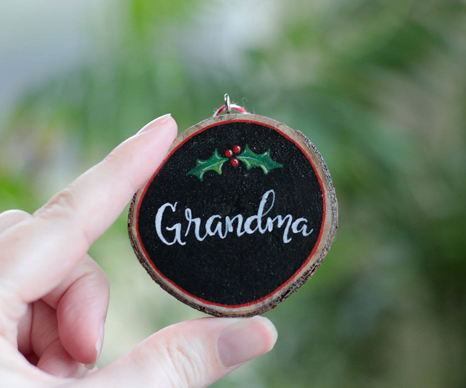 Personalized Grandma Ornament Wood Slice Ornament Custom | Etsy