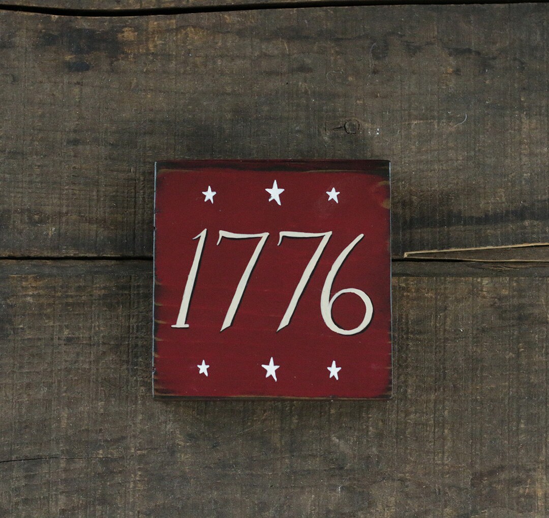 1776 Sign, Primitive Patriotic Decor, Hand Painted Wood Sign, Tiered ...