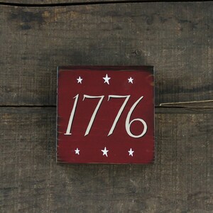 1776 Sign, Primitive Patriotic Decor, Hand Painted Wood Sign, Tiered ...