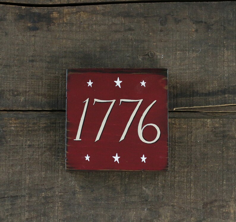 1776 Sign Primitive Patriotic Decor Hand Painted Wood Sign - Etsy