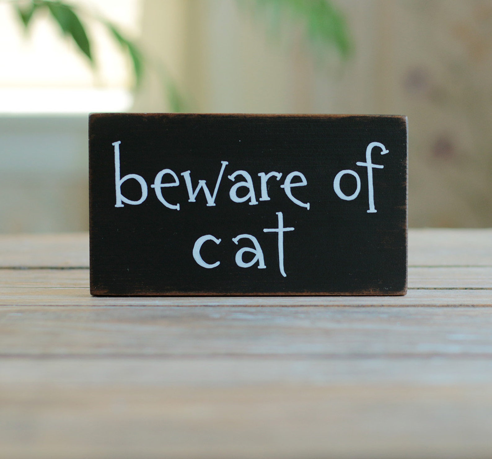 Beware of Cat Sign Custom Wood Sign Front Door Decor Custom | Etsy