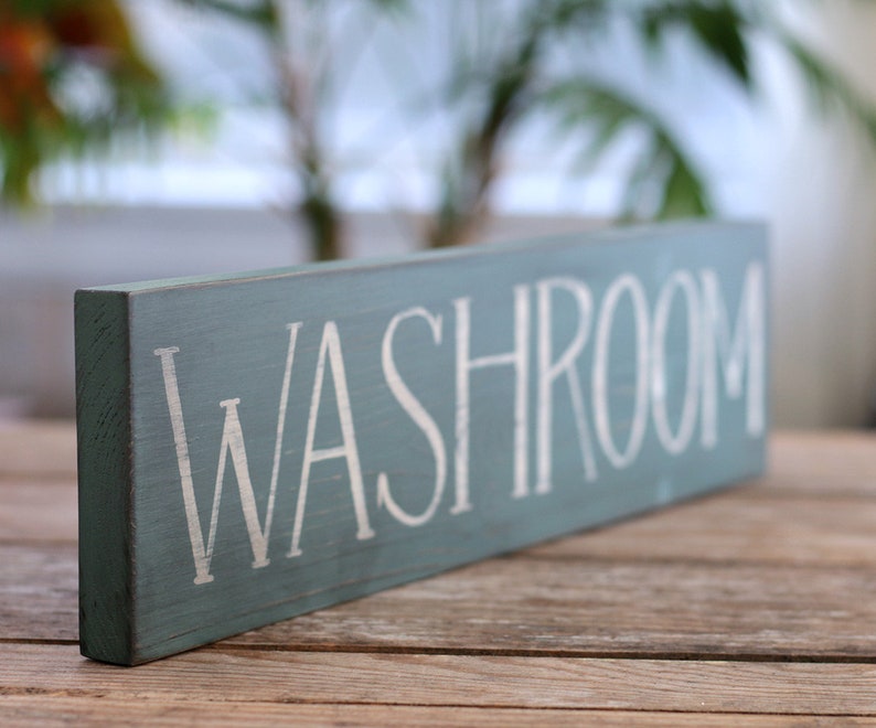 Primitive Bathroom Sign Washroom Wood Sign Hand Painted - Etsy