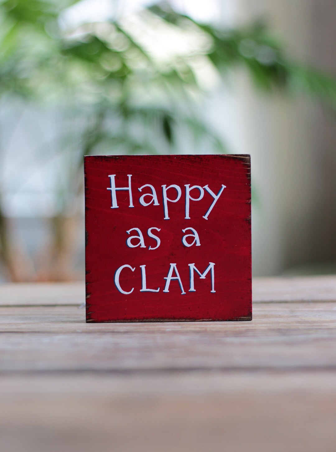 Happy as a Clam Sign, Nautical Decor, Beach Shelf Sitter, Boat Decor - Etsy
