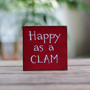 Happy as a Clam Sign, Nautical Decor, Beach Shelf Sitter, Boat Decor - Etsy