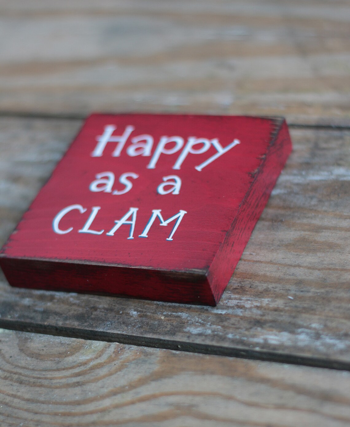 Happy as a Clam Sign Nautical Decor Beach Shelf Sitter Boat - Etsy