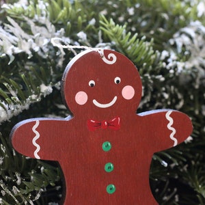 Personalized Gingerbread Man Ornament, Hand Painted Wood Ornament ...