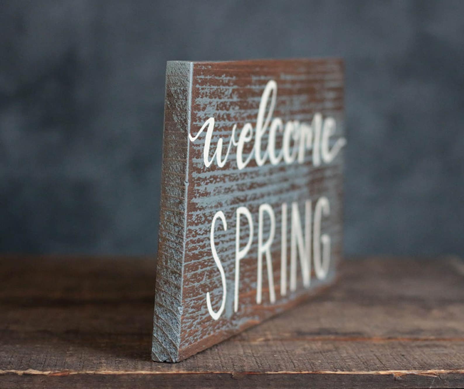 Custom Wood Sign Welcome Spring Sign Rustic Spring Wall | Etsy