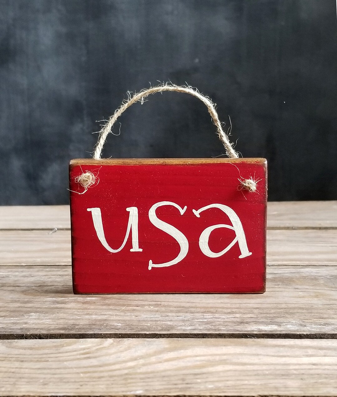 USA Sign, Patriotic Ornament, Patriotic Decor, Small America Sign ...