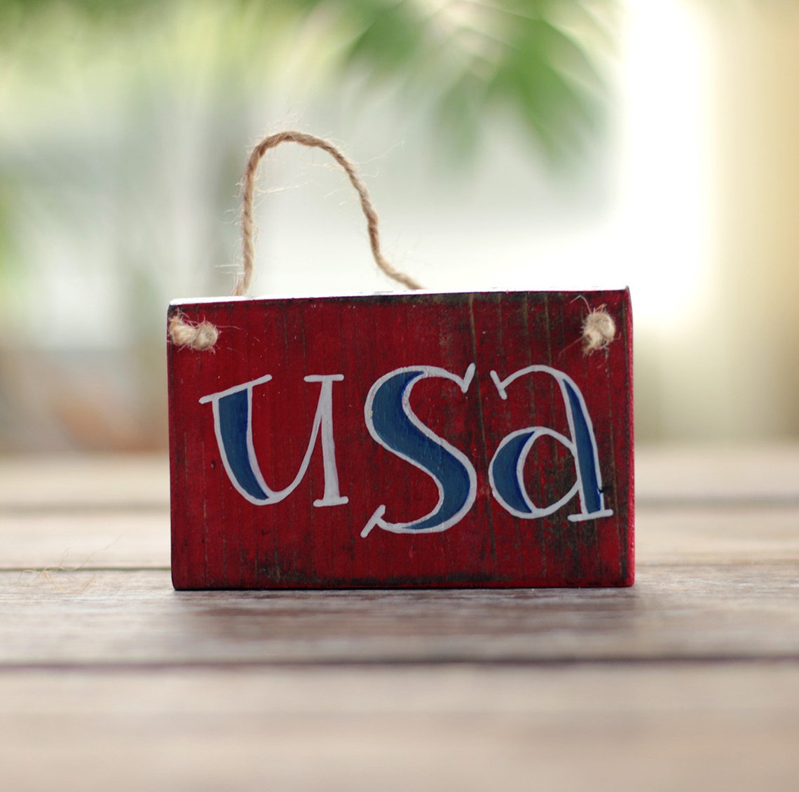Patriotic Ornament USA Ornament Small Patriotic Wood Sign - Etsy