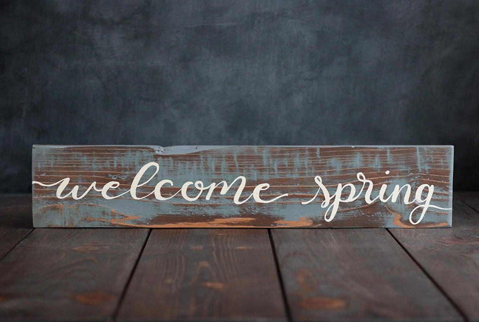 Welcome Spring Sign Custom Primitive Wood Sign Rustic Spring | Etsy
