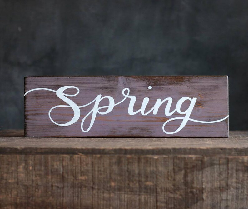 Spring Sign, Purple Hand Painted Wood Sign - Etsy