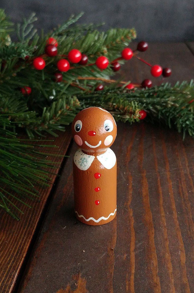Christmas Peg Dolls Gingerbread Man Peg Dolls Gingerbread - Etsy