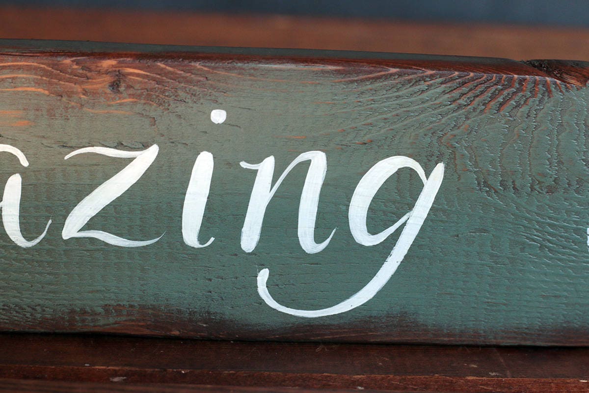 Custom Wood Sign Amazing Grace Sign Teal Wall Decor Hand | Etsy