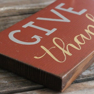 Rustic Fall Decor, Give Thanks Wood Sign, Primitive Thanksgiving Decor ...