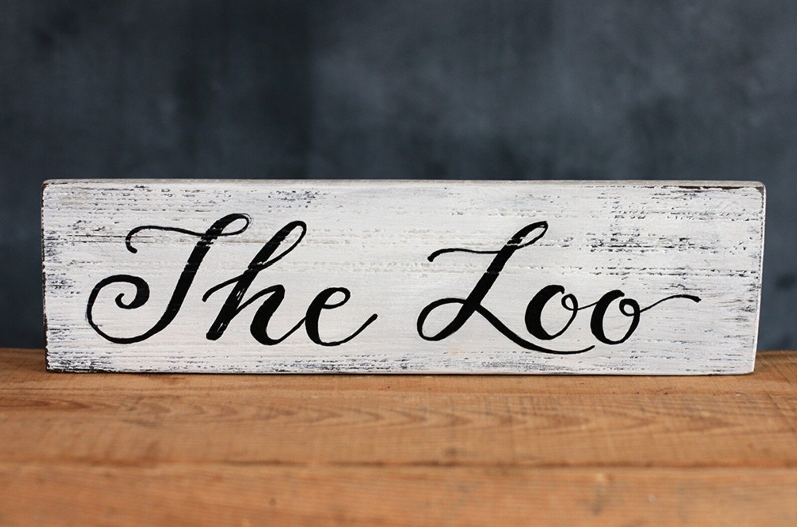 Rustic Bathroom Sign the Loo Hand-lettered Wooden Sign - Etsy