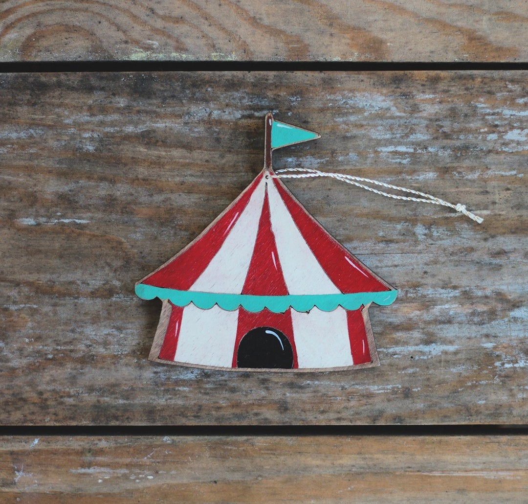 Personalized Circus Tent Ornament, Hand Painted Christmas Ornament ...