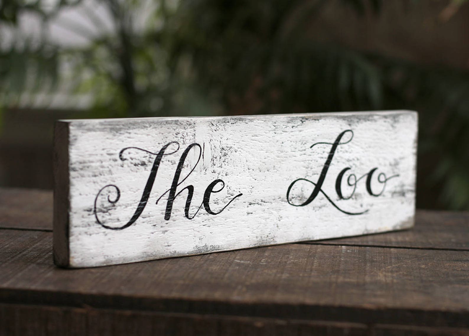 Rustic Bathroom Sign the Loo Hand-lettered Wooden Sign - Etsy