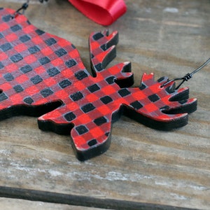 Personalized Christmas Ornament Buffalo Check Moose Ornament - Etsy
