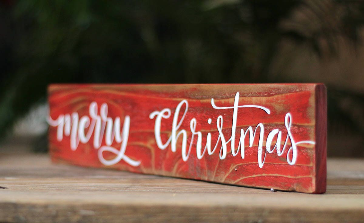 Merry Christmas Sign Custom Wood Sign Primitive Christmas | Etsy