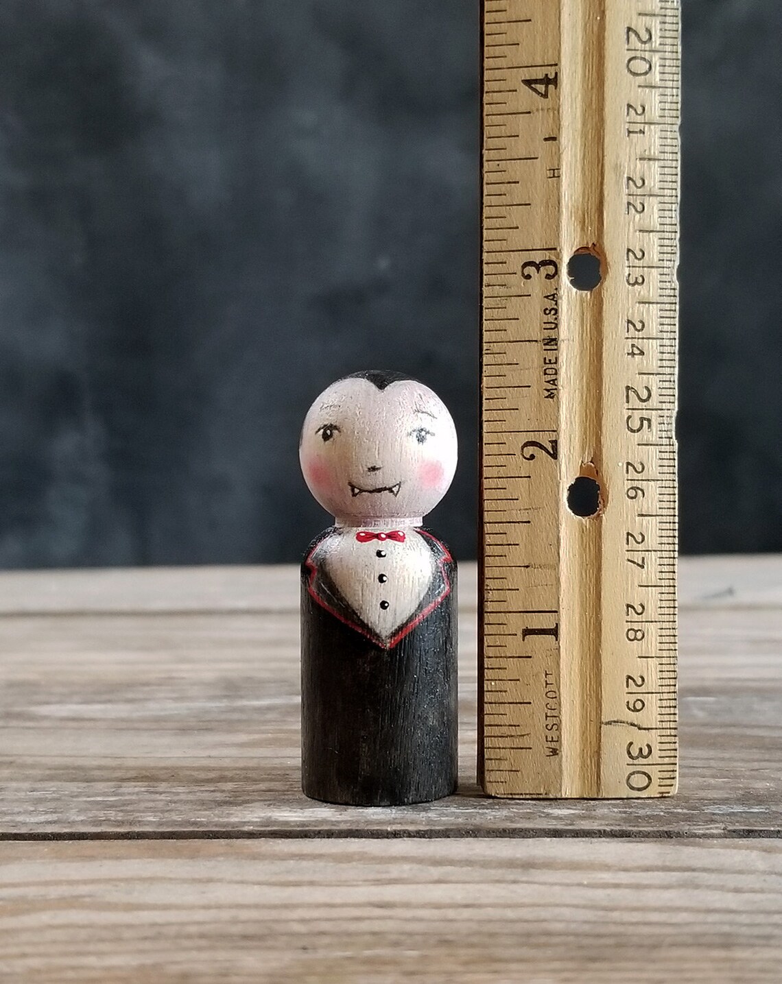 Halloween Peg Doll Vampire Figurine Dracula Figurine | Etsy